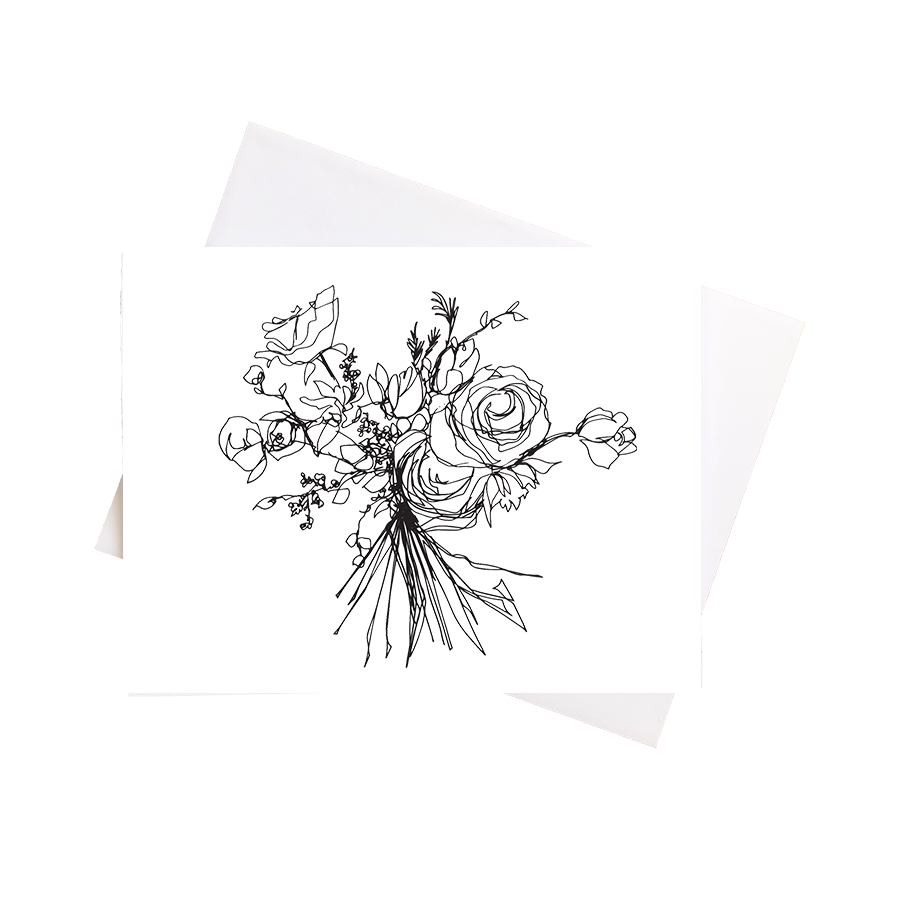 Floral Line Drawing – September Charm Flowers